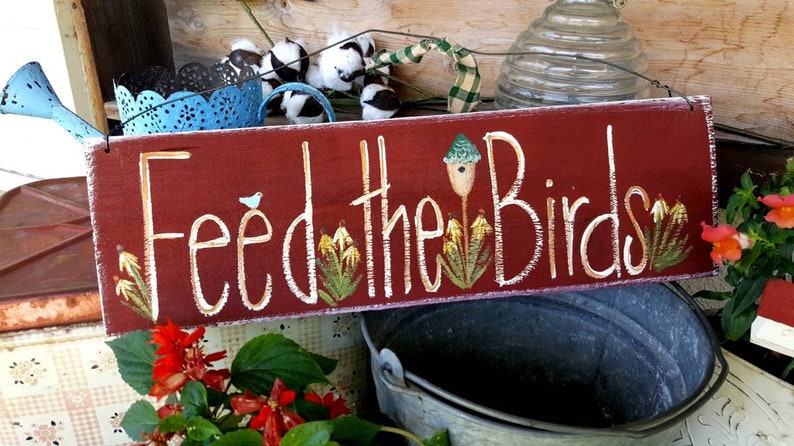 Feed the Birdsoutdoor Wood Garden Signmary Poppins - Etsy