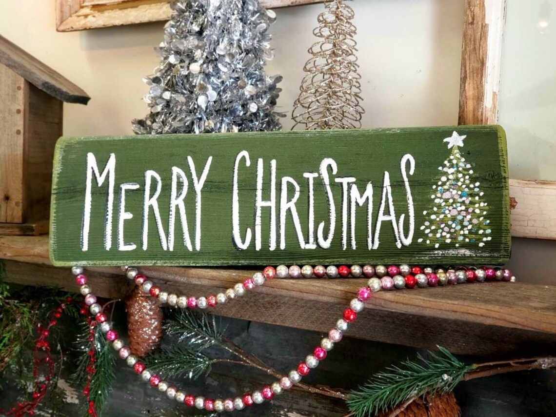 Rustic merry christmas signprimitive christmas signoutdoor | Etsy