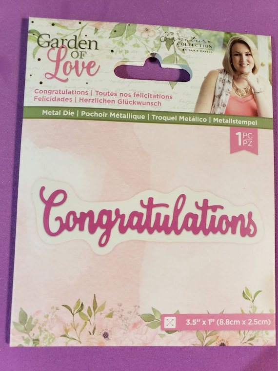 Congratulations Sara Signature Garden of Love Metal Die | Etsy