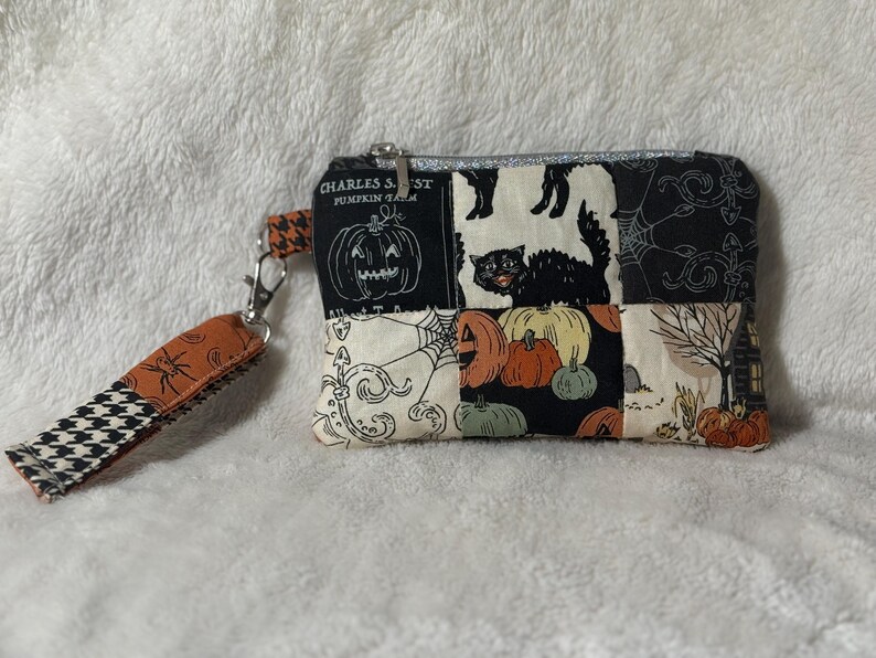Quilted Halloween Zipper Pouch With Matching Keychain - Etsy