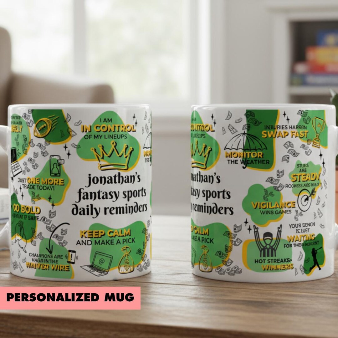 Personalized Fantasy Football Mug | "daily Reminders" Ceramic Coffee ...