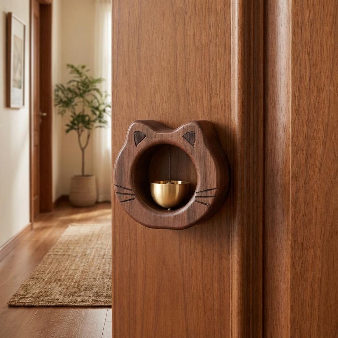 Handcrafted Wooden Totoro Doorbell | Handmade Magnetic Door Chime With ...