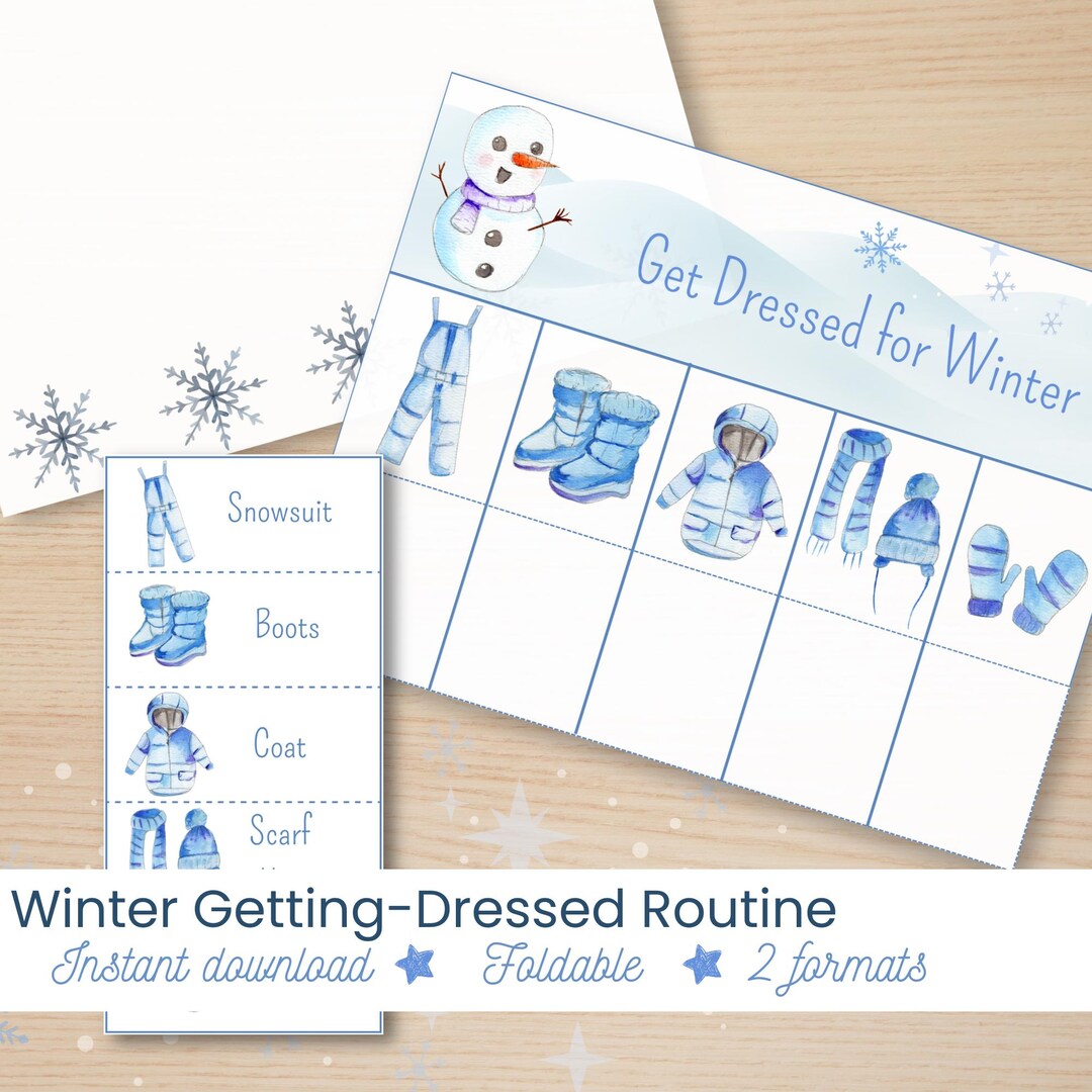 Printable Winter Dressing Routine for Kids | Visual Morning Chart ...