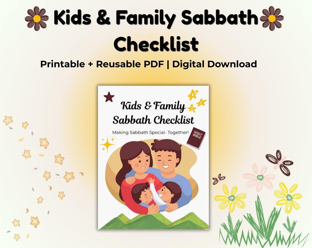 SDA Kids & Family Sabbath Checklist | Printable Sabbath Planner ...