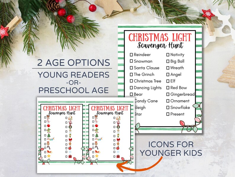 Christmas Lights Scavenger - Outdoor Scavenger Hunt, Teen Scavenger ...