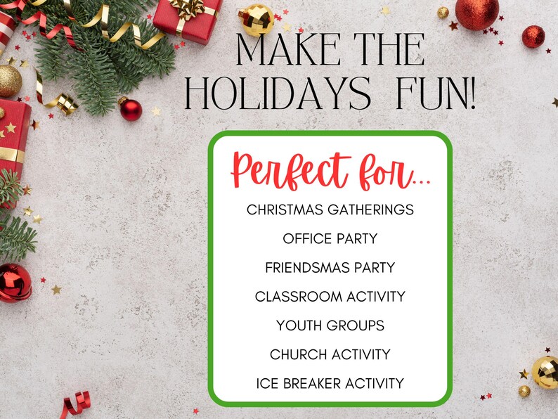 Christmas Charade Game- Printable Party Game, Holiday Party Games ...