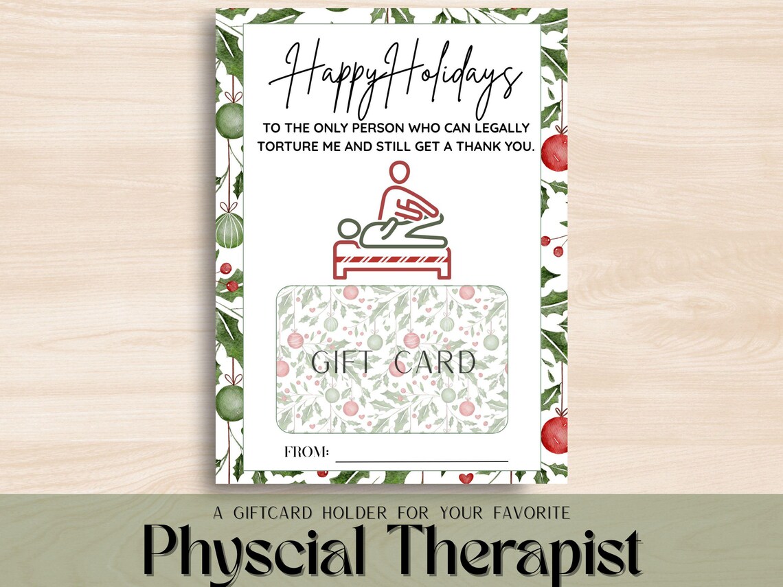 Physical Therapist Gift Card Holder -funny Christmas Gift, Therapist ...