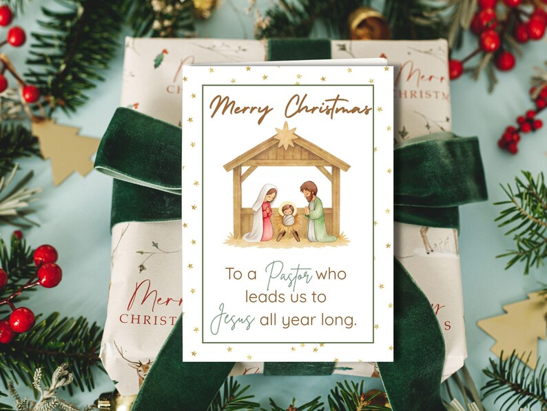 Pastor Christmas Card – Digital Download **2 Sizes Included** Pastor ...