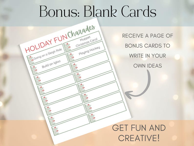 Christmas Charade Game- Printable Party Game, Holiday Party Games ...