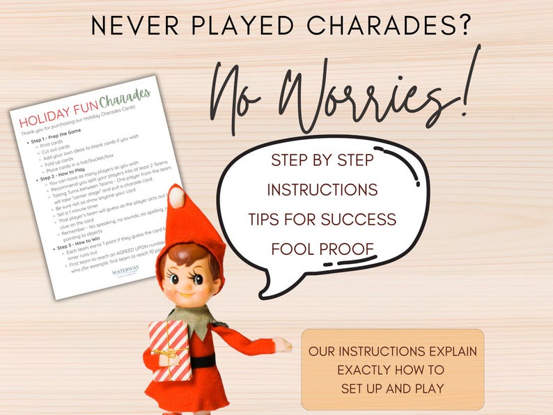 Christmas Charade Game- Printable Party Game, Holiday Party Games ...