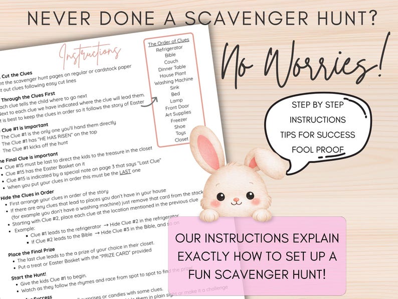 Easter Story Scavenger Hunt - Printable Bible Game, Christian Treasure ...