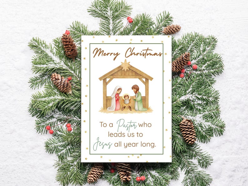 Pastor Christmas Card – Digital Download **2 Sizes Included** Pastor ...