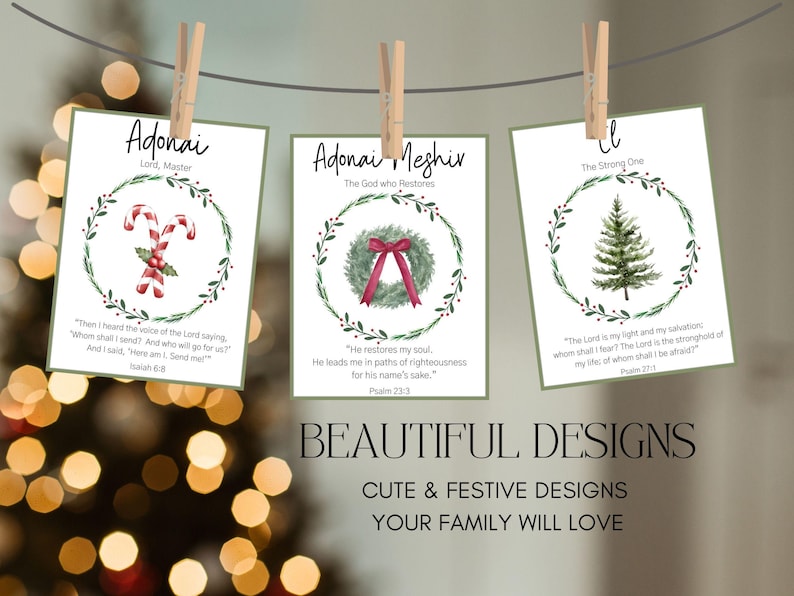 25 Names of God Advent Cards - Printable - Bible Verse Cards, Scripture ...