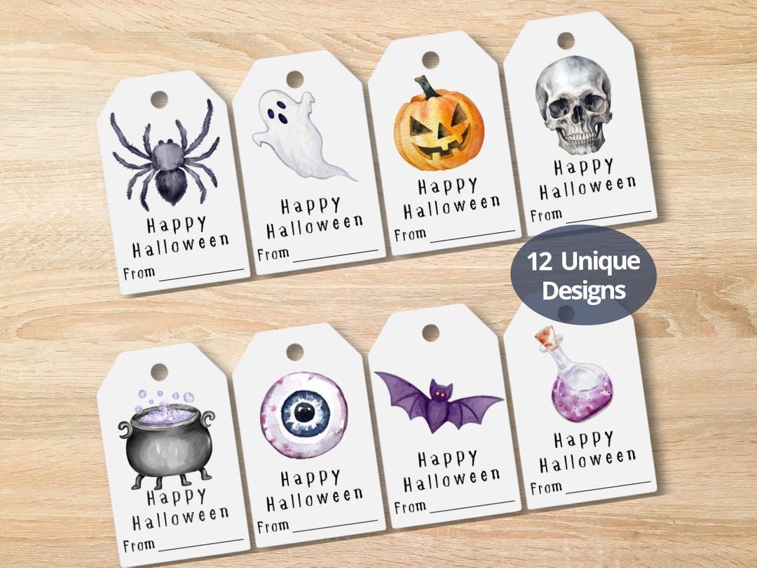 Spooky Halloween Gift Tags, Printable Gift Tag for Halloween, Boo Bag ...