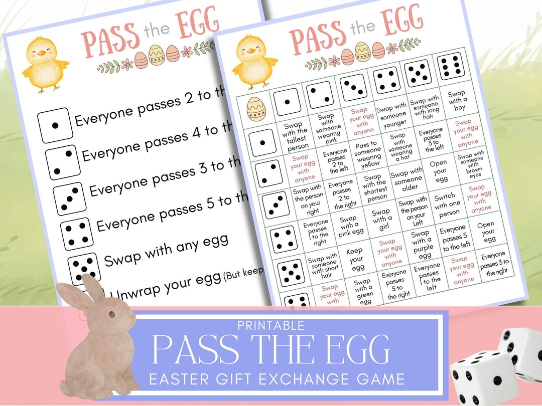 Easter Egg Dice Exchange Game – Printable Party Game (digital Download ...