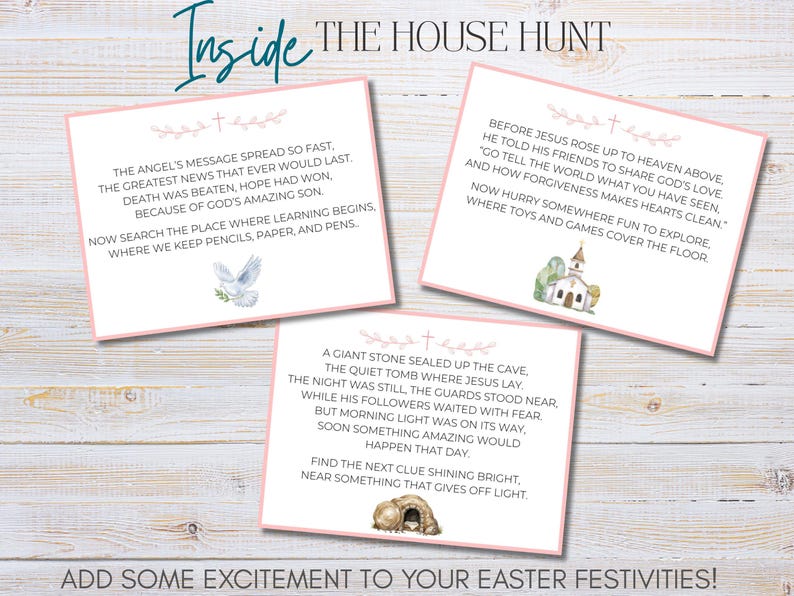 Easter Story Scavenger Hunt - Printable Bible Game, Christian Treasure ...