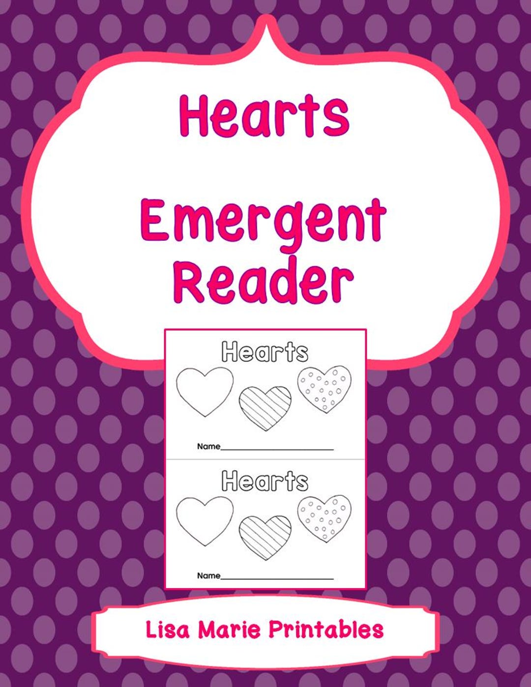 Hearts Emergent Reader - Etsy