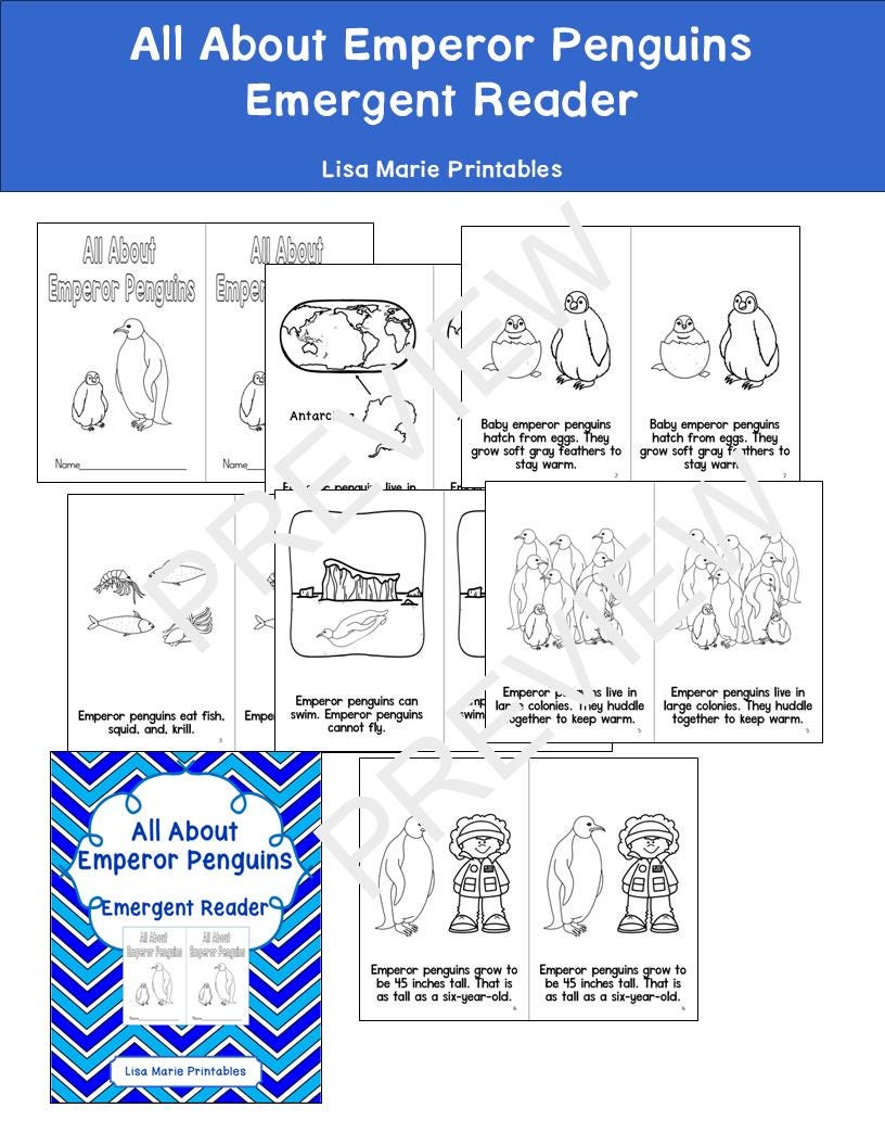All About Emperor Penguins Emergent Reader - Etsy