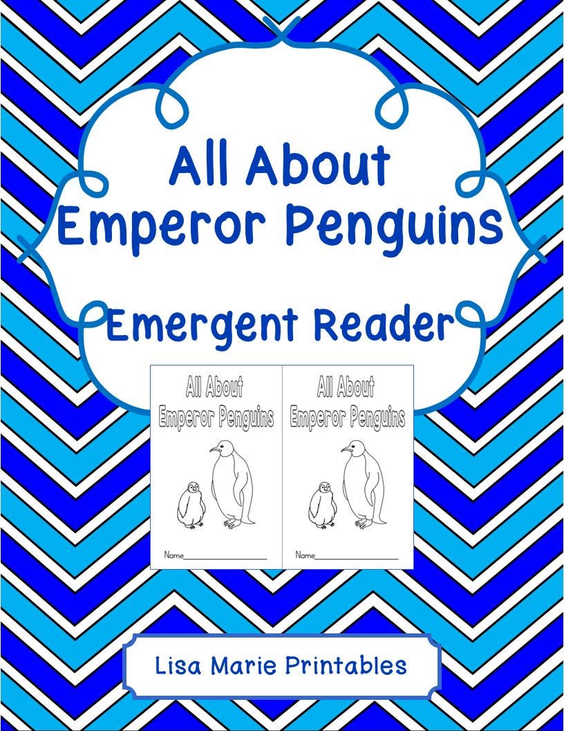 All About Emperor Penguins Emergent Reader - Etsy