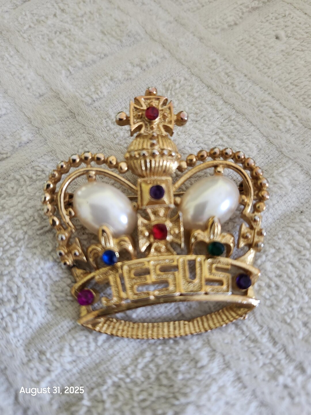 Vintage Crown Brooch Pin - Etsy