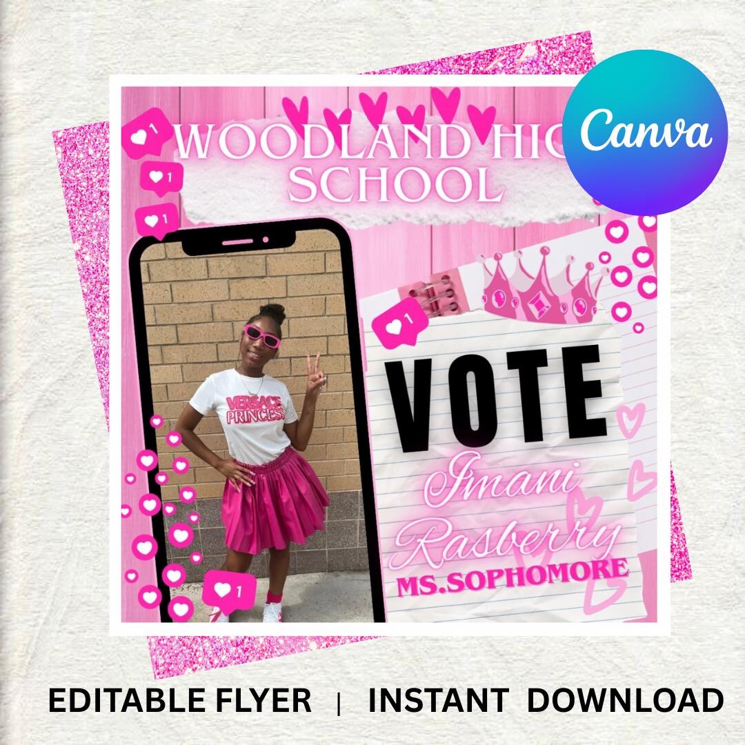 HOMECOMING VOTE 4 ME Flyer (canva Template ) - Etsy