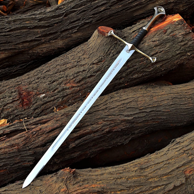Lord of the Rings Inspired Anduril Narsil Sword | Engraved Cosplay ...