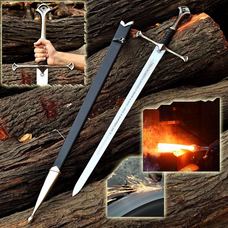 Lord of the Rings Inspired Anduril Narsil Sword | Engraved Cosplay ...