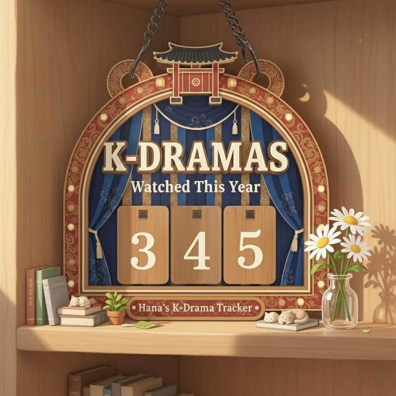 K-dramas Watched This Year Sign, Kdrama Tracker Board, Korean Drama Log ...