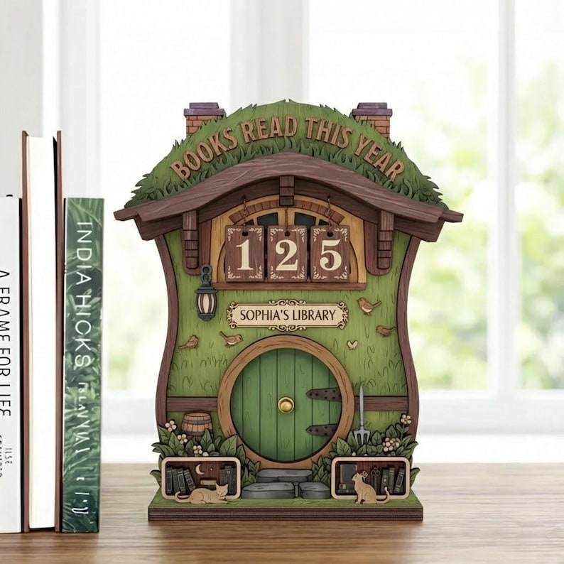 Books Read This Year Tracker Sign, Cottagecore Book Tracker, Fairy ...