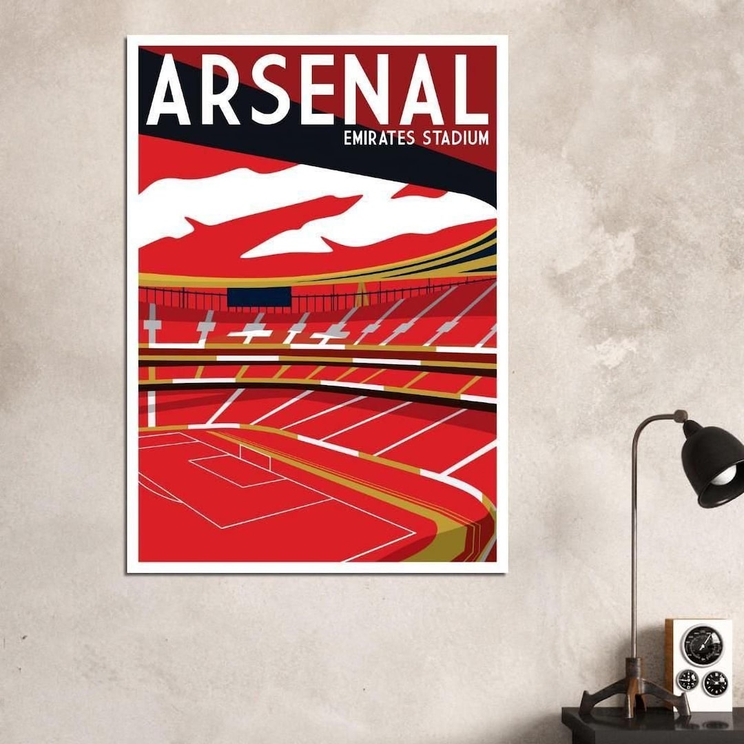 Arsenal Emirates Stadium Retro Art Print – Minimalist Football ...