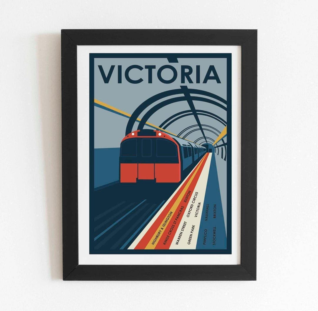 Victoria Line London Underground Tube Print - Retro Vintage Tube Poster ...