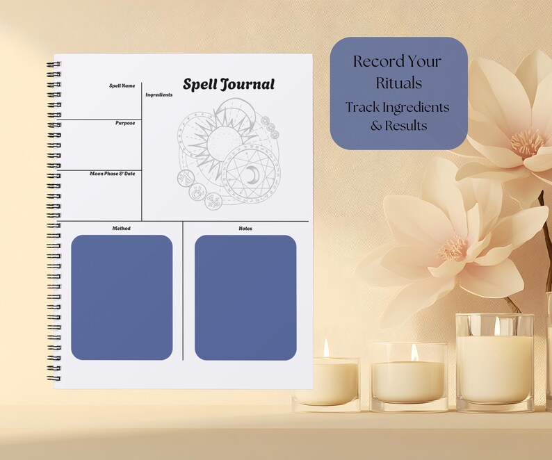 Dark Blue Grimoire Pages | Witchcraft Printable Book of Shadows ...