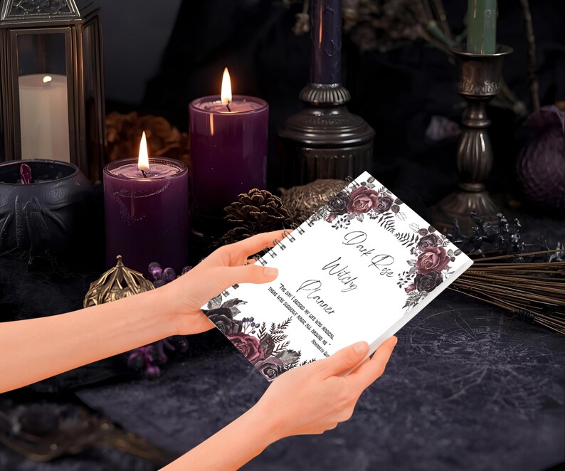 Dark Rose Witch Planner + Habit Tracker | Gothic Printable Bundle for ...