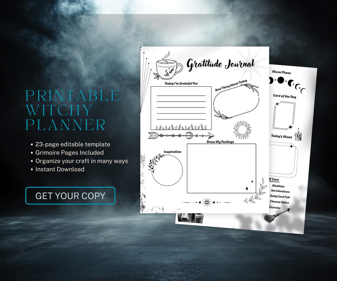 Witchy Journal – Gothic Planner for Intentions & Rituals - Etsy