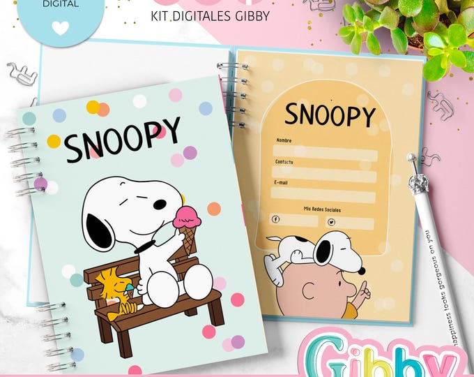 Snoopy Editable A5, Archivo Digital, Happy Planner, Planner Español ...