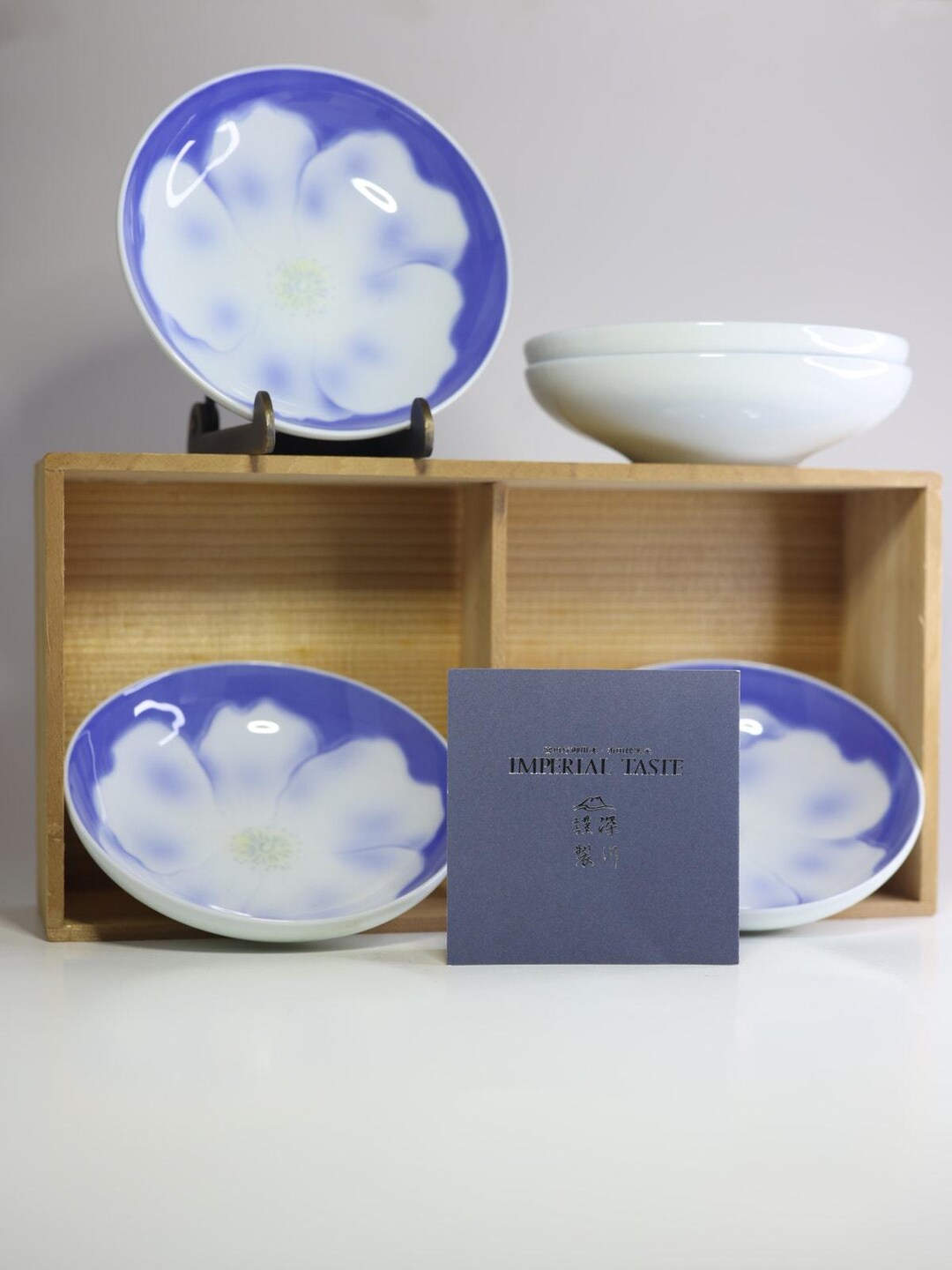 Fukagawa Snow Rose Small Plates Set of 5 With Box Sometsuke - Etsy