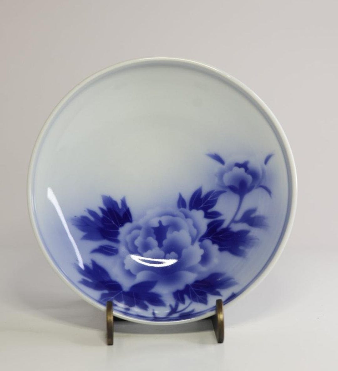 Vintage Seiji Fukagawa Porcelain Plates, White and Blue Flowers, Set of ...