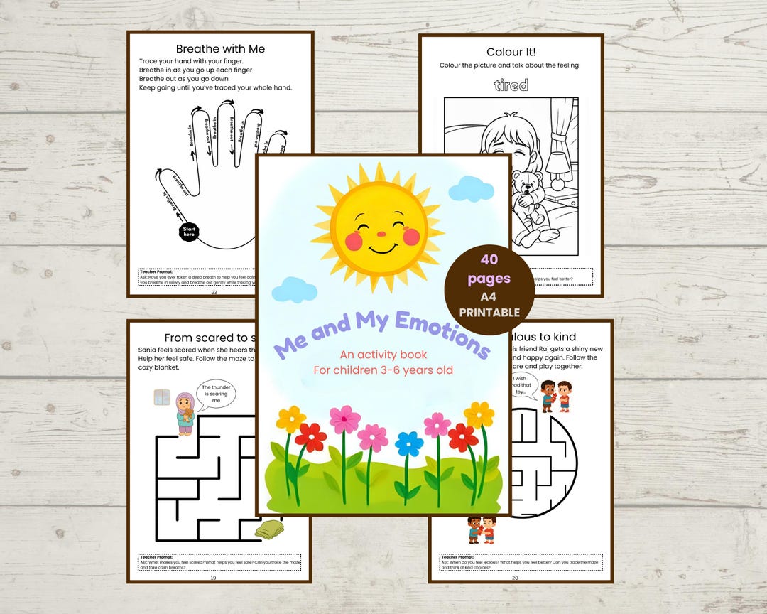 Emotions Activity Book – Printable SEL Workbook for Preschoolers, Ages ...
