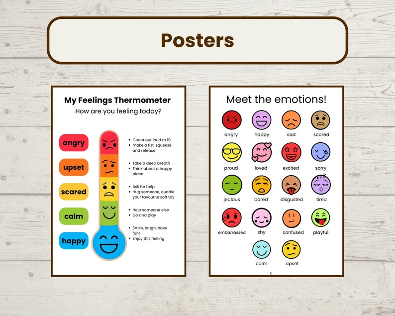 Emotion Posters Bundle • Meet the Emotions & Feelings Thermometer ...