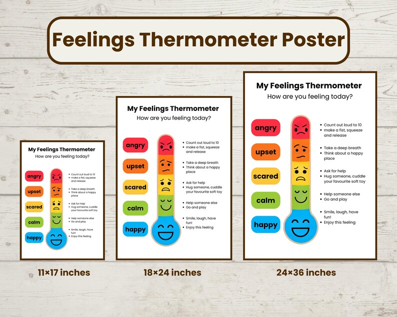Emotion Posters Bundle • Meet the Emotions & Feelings Thermometer ...
