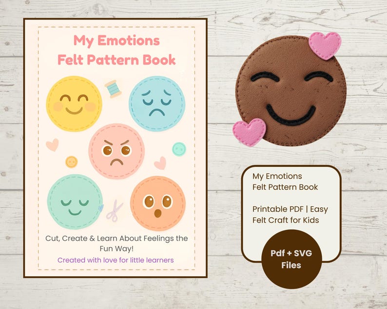 My Emotions (build-a-face) Felt Pattern | Printable Felt Templates Pdf+ ...