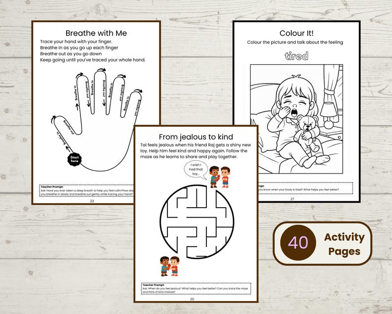 Emotions Activity Book – Printable SEL Workbook for Preschoolers, Ages ...