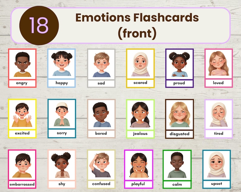 Printable Emotion Flashcards for Preschool | Social Emotional Learning ...