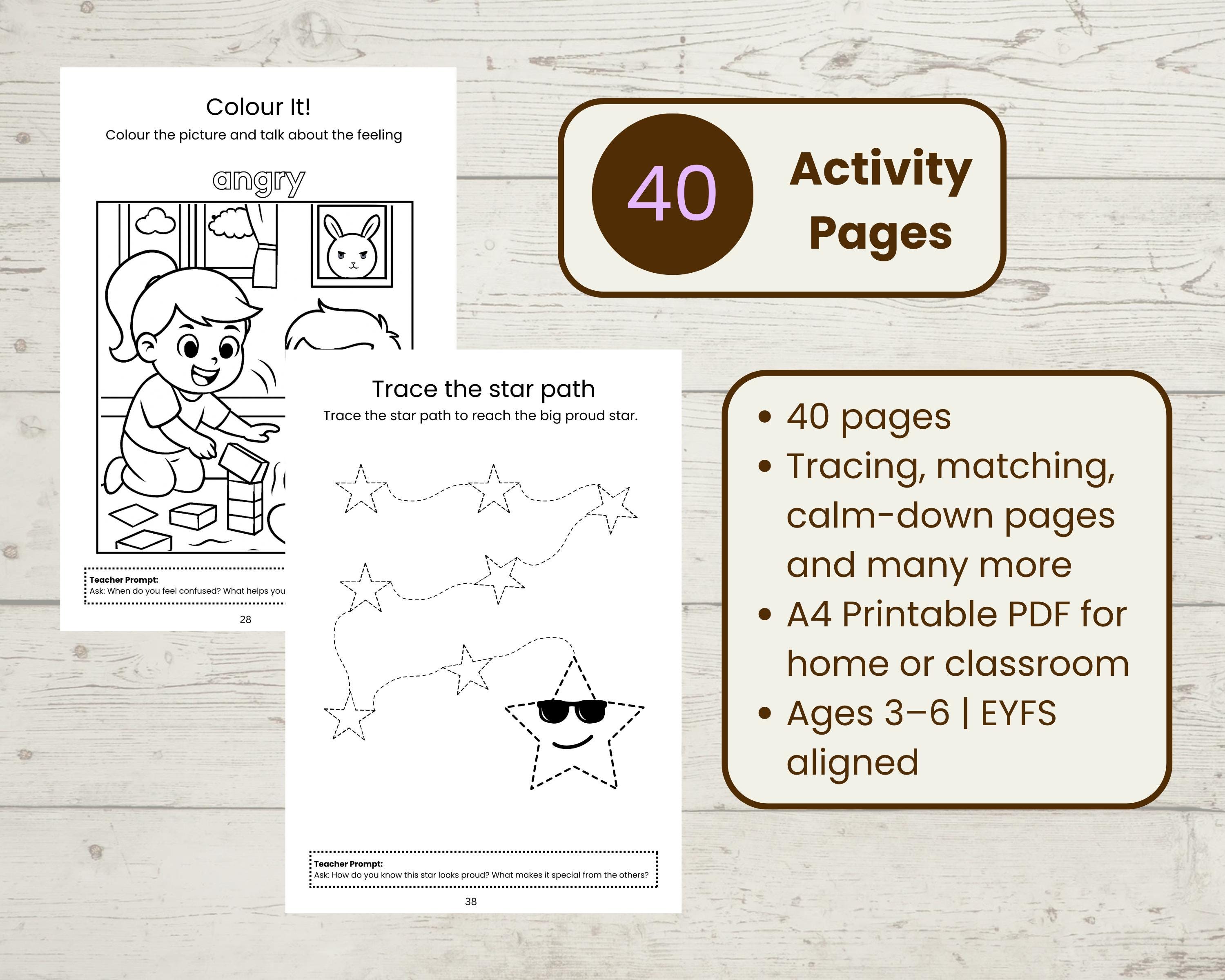 Emotions Activity Book – Printable SEL Workbook for Preschoolers, Ages ...