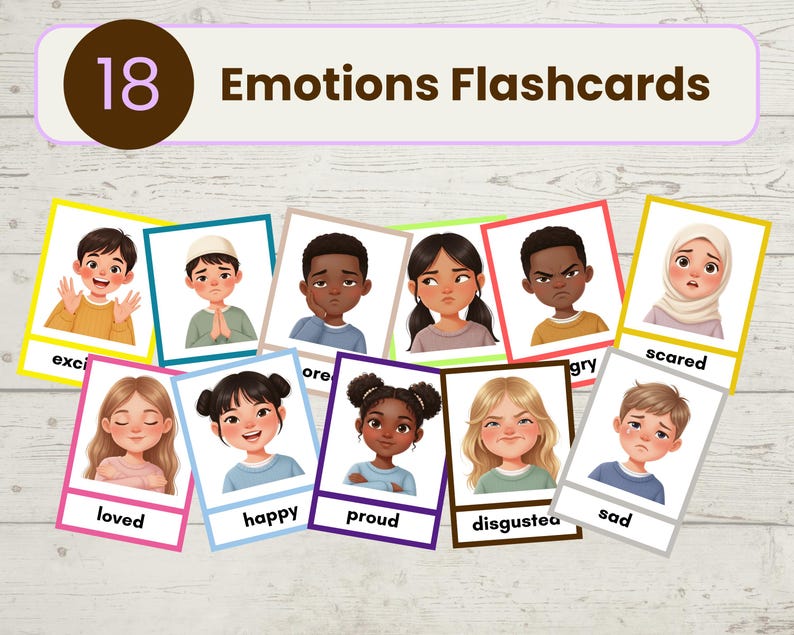 Printable Emotion Flashcards for Preschool | Social Emotional Learning ...