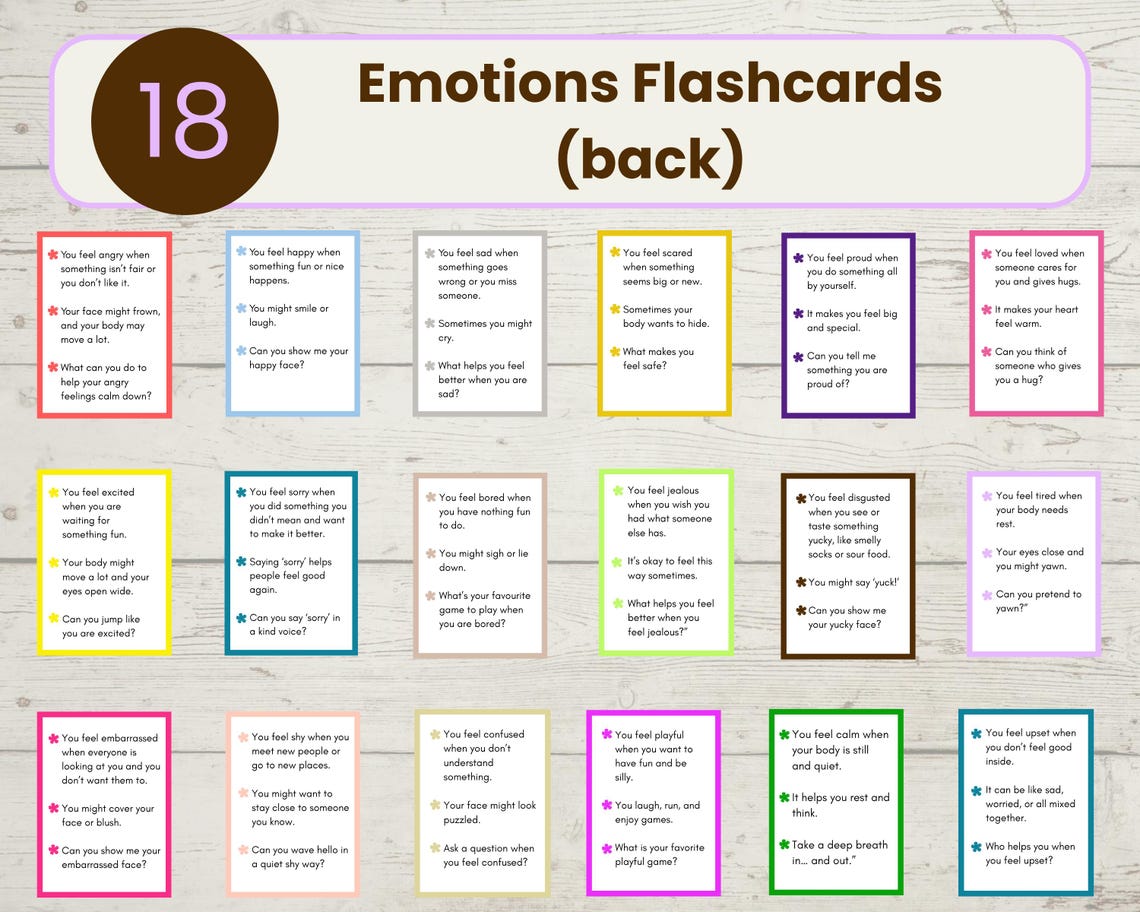 Printable Emotion Flashcards for Preschool | Social Emotional Learning ...