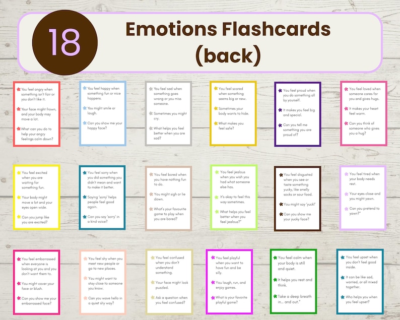 Printable Emotion Flashcards for Preschool | Social Emotional Learning ...