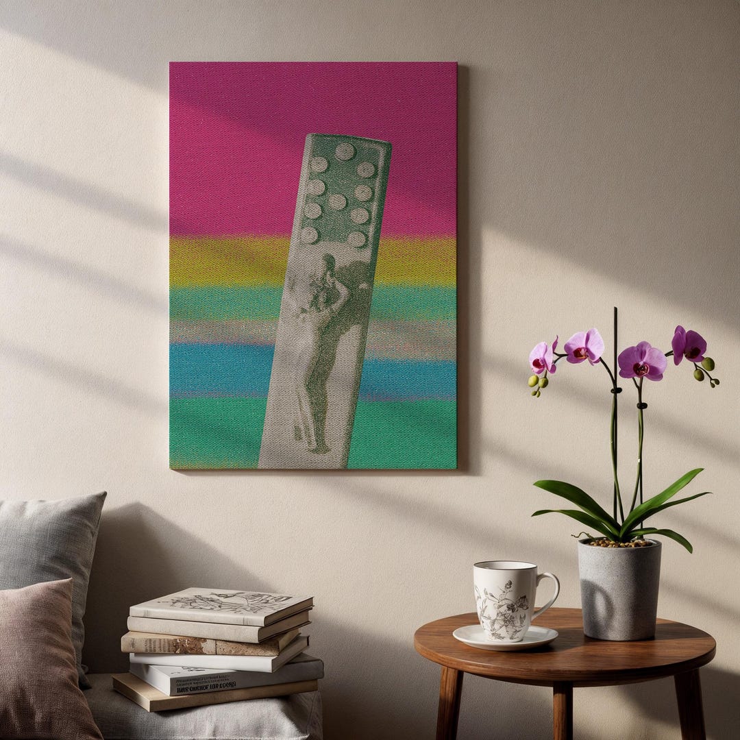 Retro Remote Control Pop Art Canvas, Colorful Modern Wall Art ...