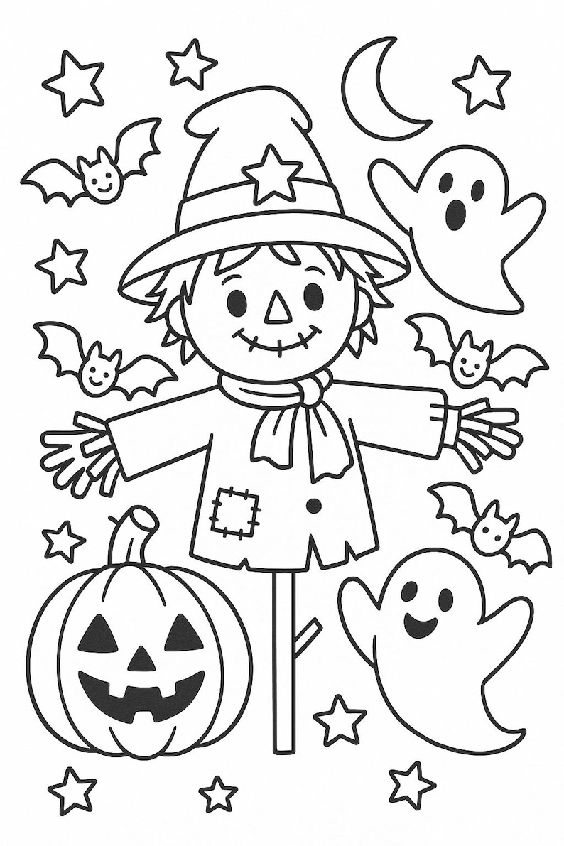 Halloween Kids Coloring Pages | Printable Digital Download | Fun Spooky ...