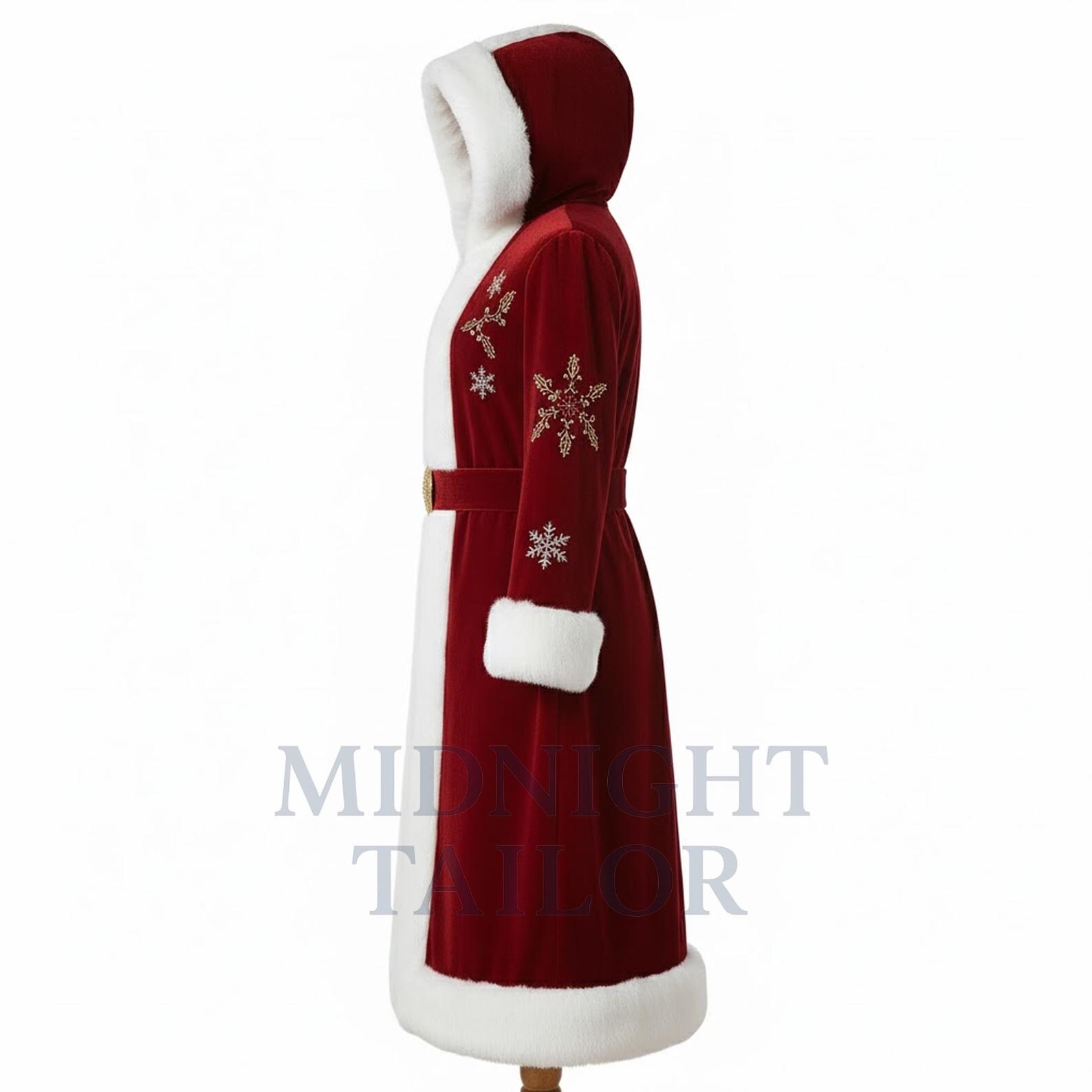 Royal Santa Claus Robe Red Velvet Christmas Coat With White Fur Trim ...
